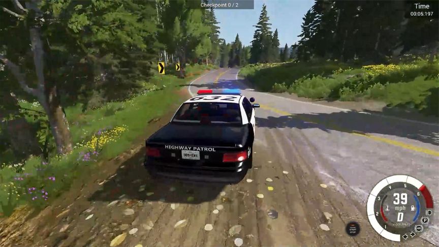 BeamNG:模拟驾驶警车,追击前方的卡车!