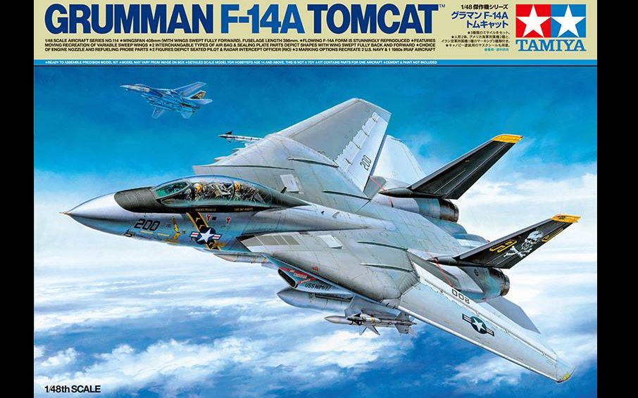 田宫 1/48 F-14A 雄猫战斗机 快速组装测评