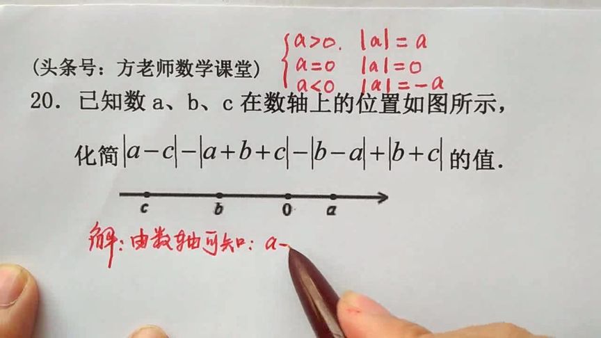 数学7上:先根据数轴判正负,化简绝对值经典考题,整个初中都有