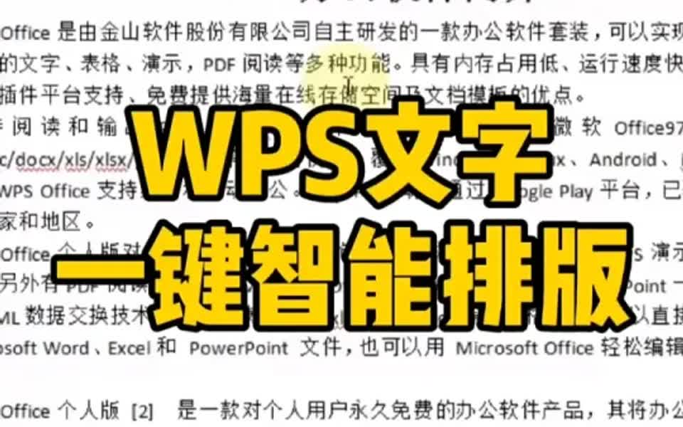 WPS超强的一键排版!智能处理省时省力!