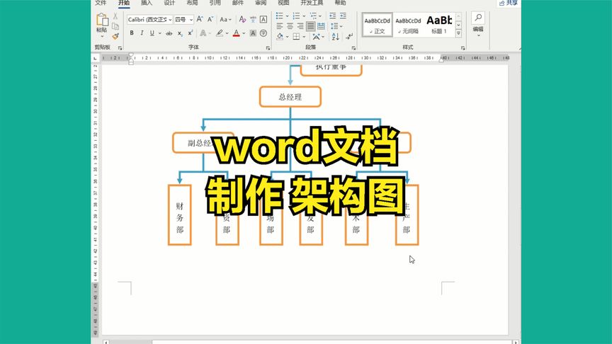 word文档中,利用画面制作一张“公司架构图”,你学会了么?