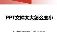 ppt文件太大怎么变小