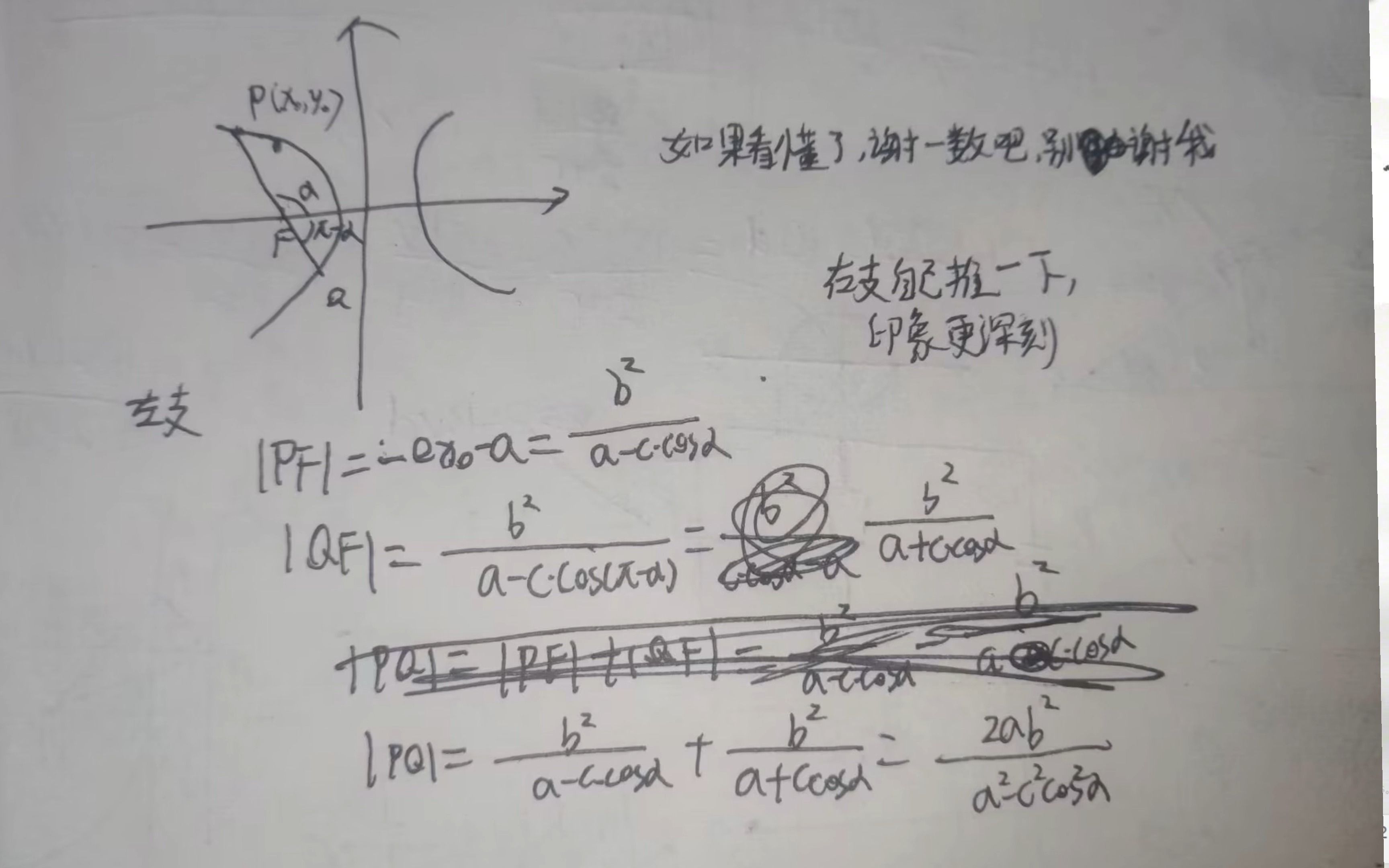 无脑推双曲线焦半径公式及其变式
