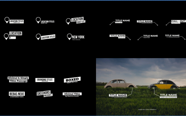 AE模板-坐标定位导航地图标注文字标题模板底色文字标题呼出追踪...