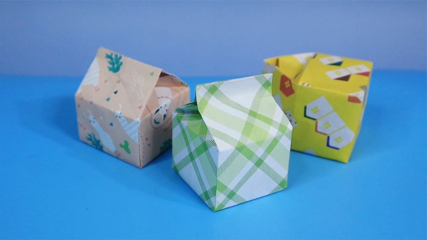 超可爱的牛奶盲盒,一张方形纸就搞定,一起学学吧