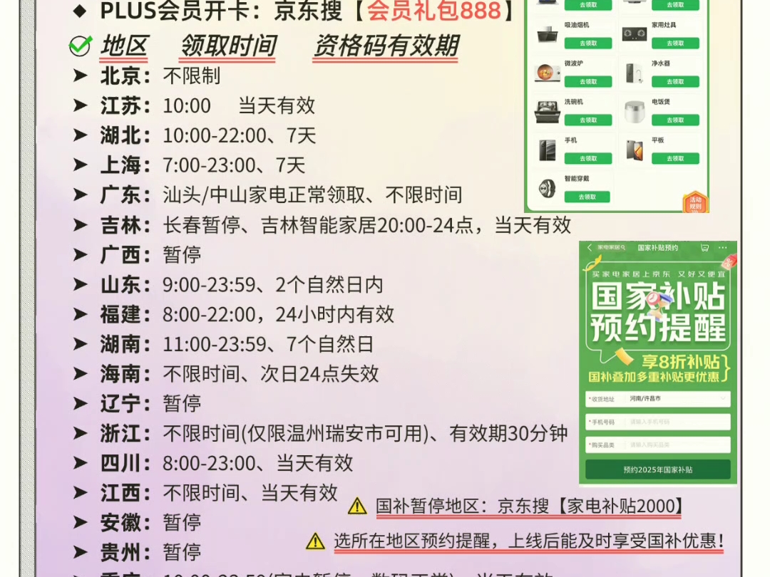 ...领取,已上线地区根据每天领券时间抢资格码,暂停地区可先预约通知!