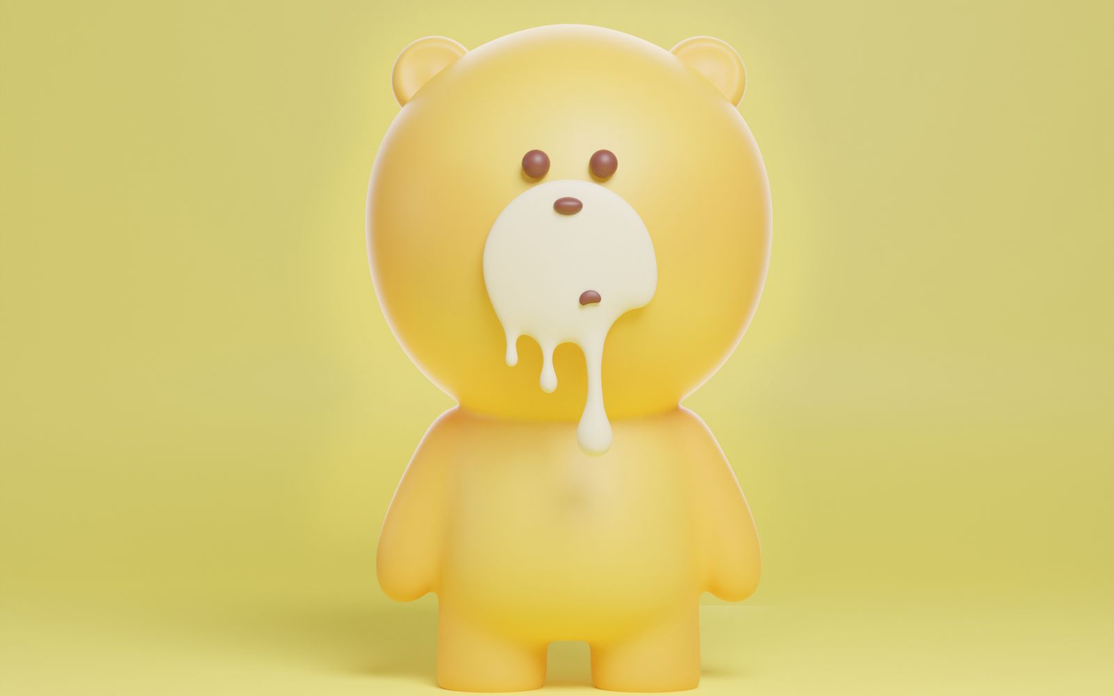 40分钟Zbrush小案例03.奶酪熊上色渲染和后期