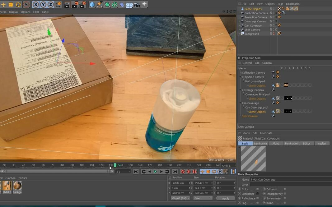 C4D摄像机投射教程 Projection Man In Cinema 4D