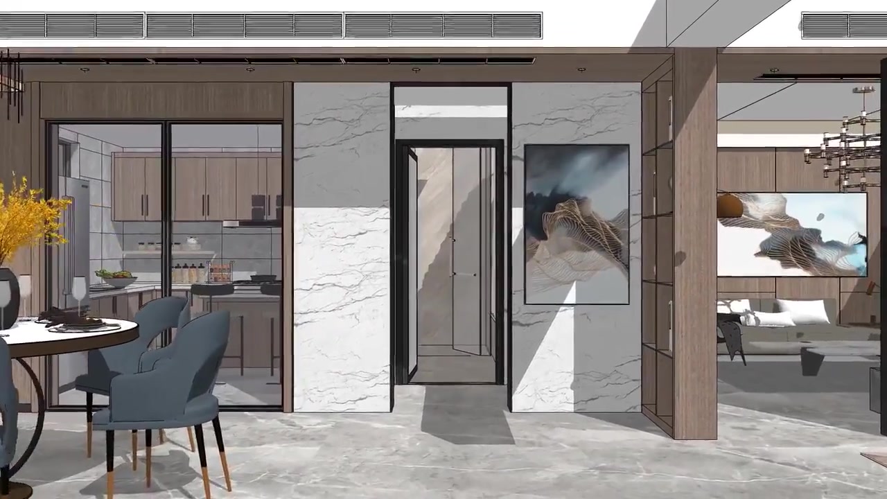 二层复式豪宅SU漫游设计方案