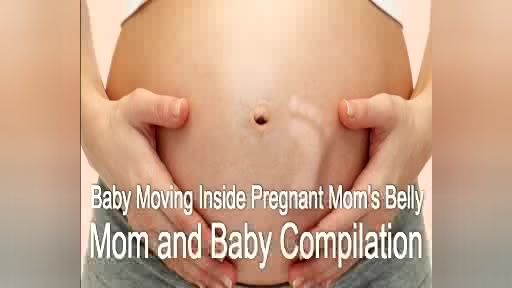 宝宝在妈妈肚子里动来动去,连小脚丫的形状都印在肚皮上