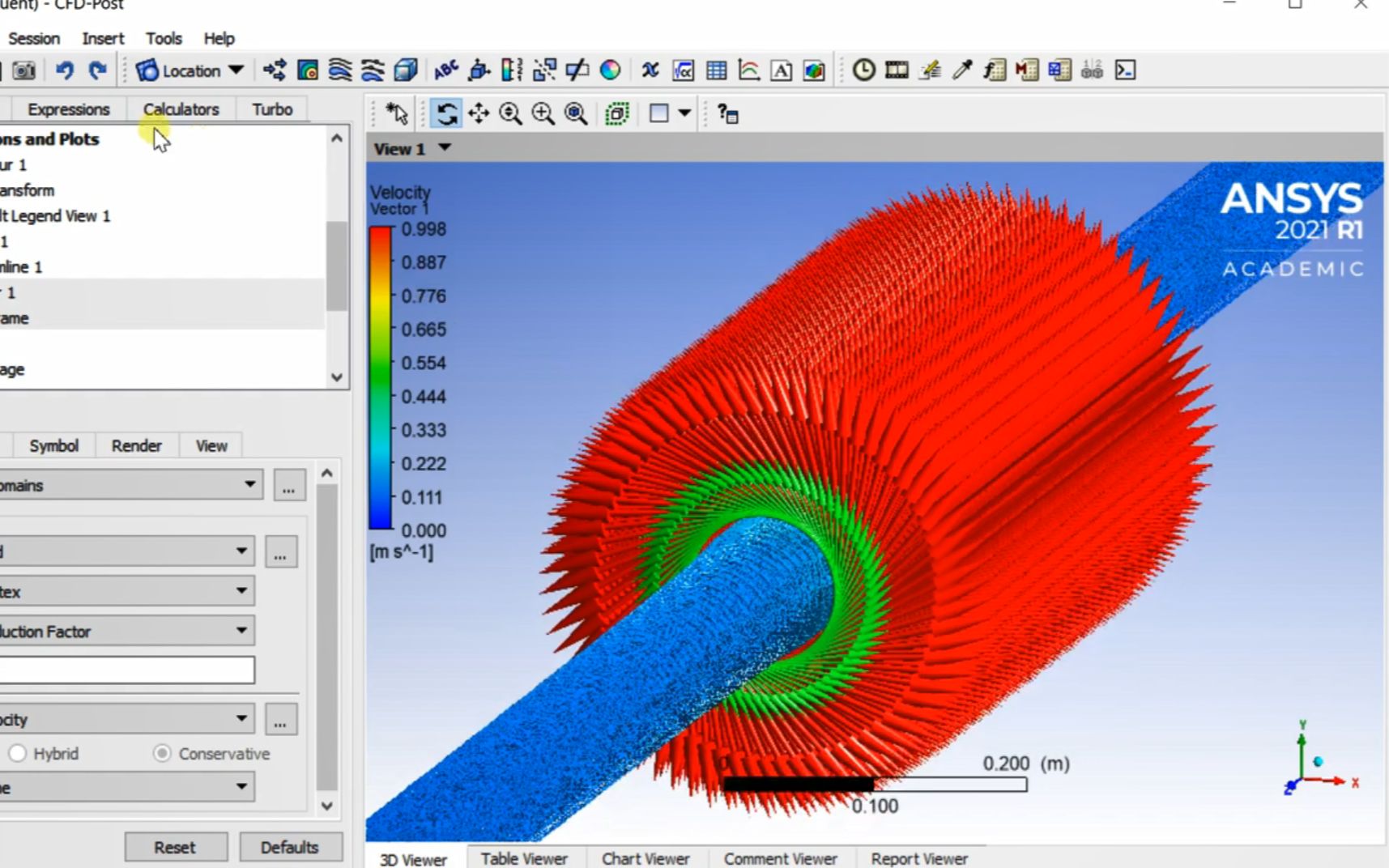 ANSYS Fluent案例91流体通过管道的中间旋转部分