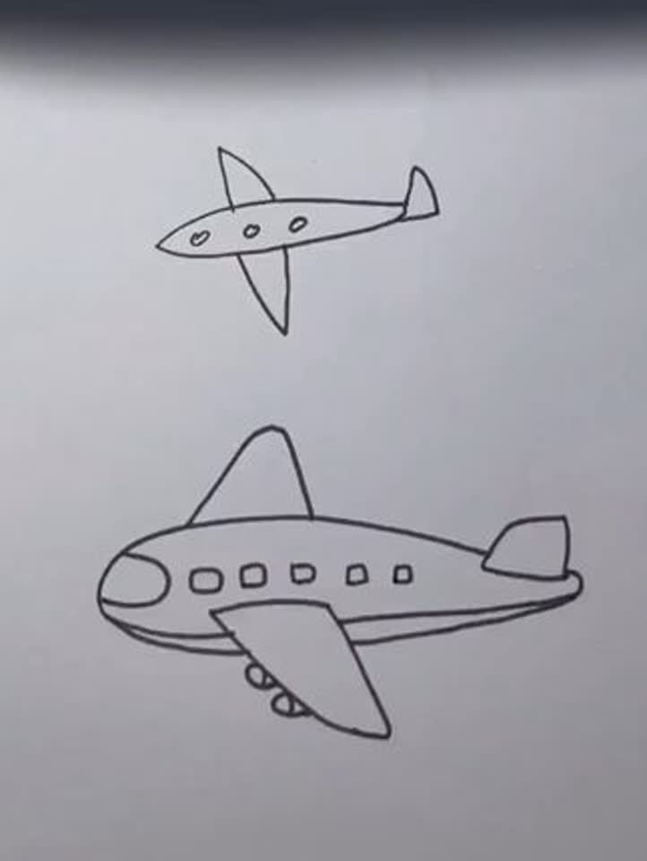 飞机简笔画 #简笔画 #一起来画画