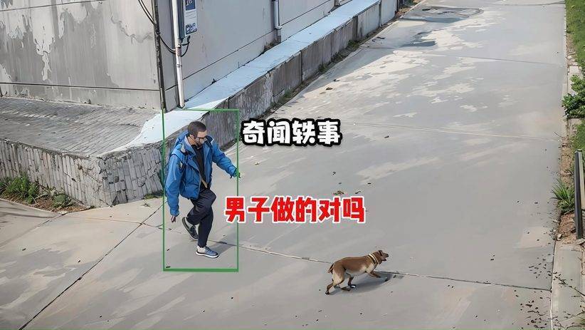 大哥走在路上突然被狗咬了一口,下一秒画风突变