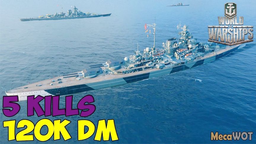 二战海战中的战舰世界-提尔皮茨战列舰 5杀输出120K