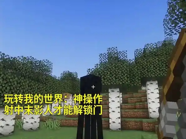 玩转我的世界:神操作!射中末影人才能解锁门
