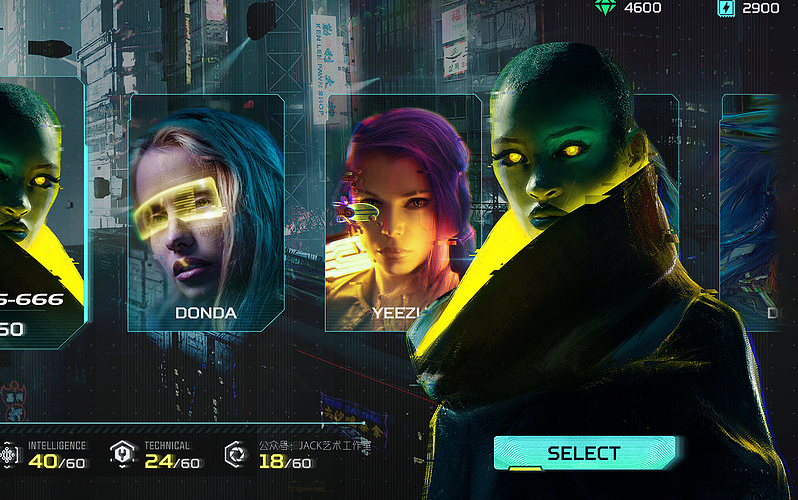 【JACK游戏UI】二次元/欧美风/中国风游戏界面图标朋克科技交互设计...