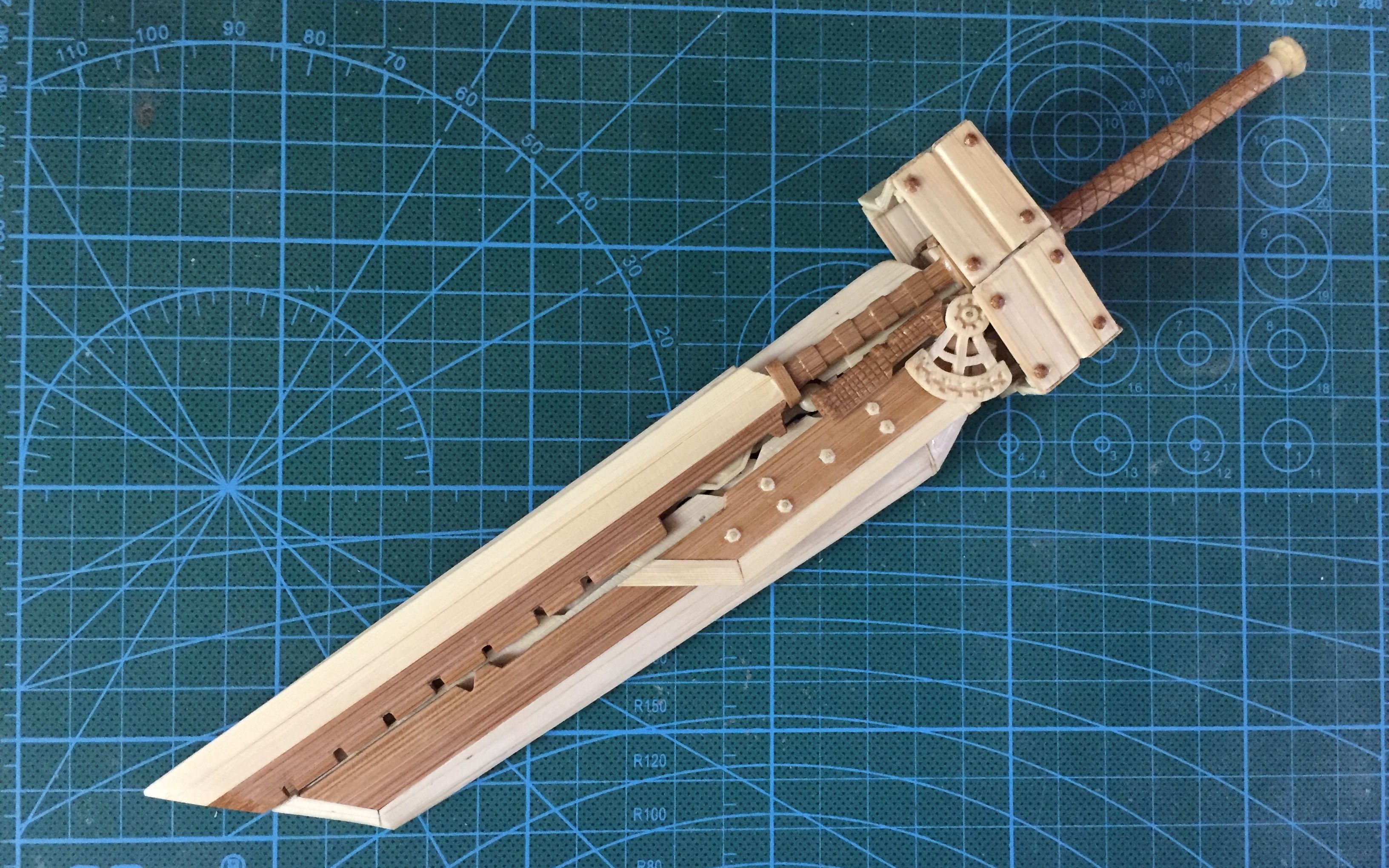 一次性筷子DIY最终幻想7克劳德武器芬里尔6式制作教程分解——主剑...