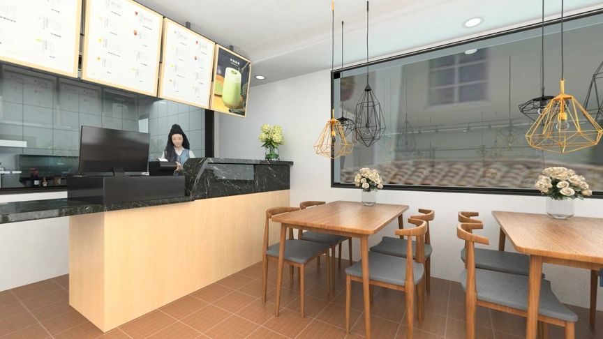 有格调的甜品店店面设计