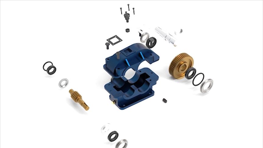 SolidWorks减速机爆炸动画+keyshot渲染