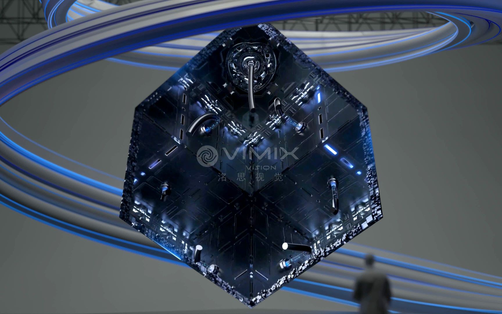 第十九届深圳文博会开幕秀_裸眼3D立体魔方多媒体装置