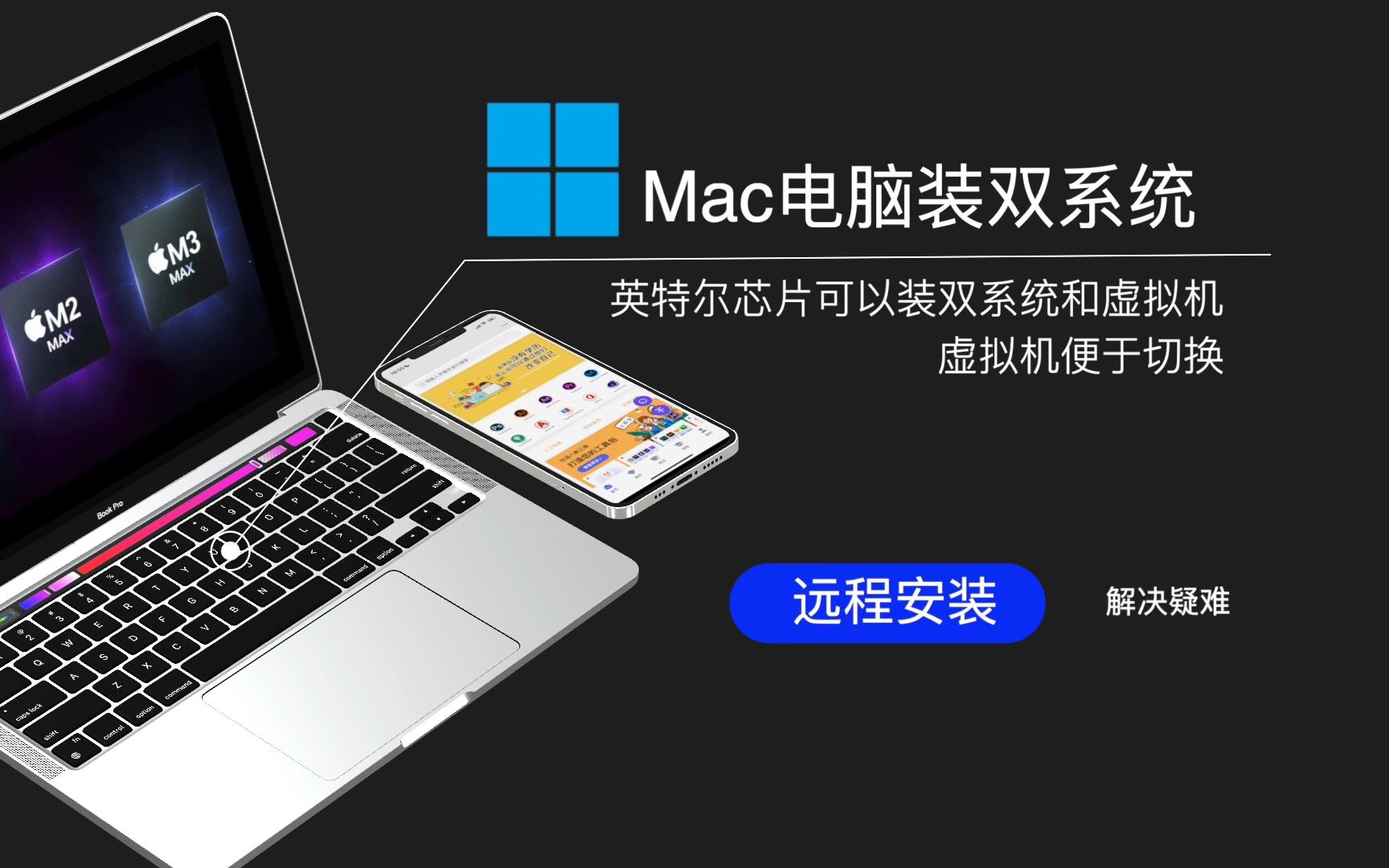 mac电脑远程装虚拟机双系统支持M1M2英特尔芯片苹果电脑安装教程