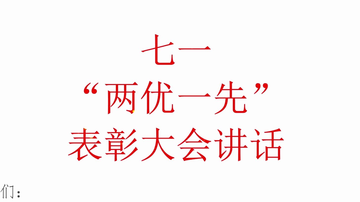 2024年七一“两优一先”表彰大会讲话