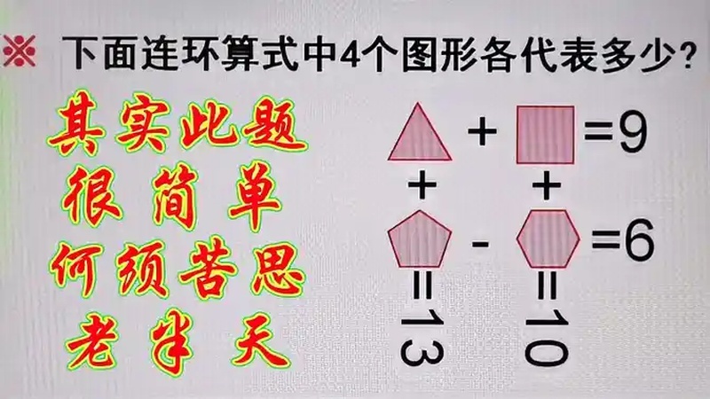 小学中年级连环算式题