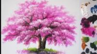【丙烯颜料绘画】樱花树手绘教程