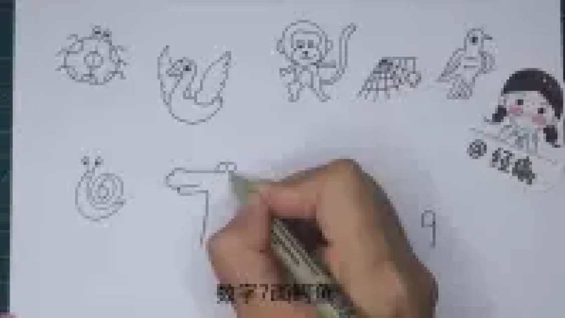 用数字1-9画画小动物创意简笔画,简单有趣学画画