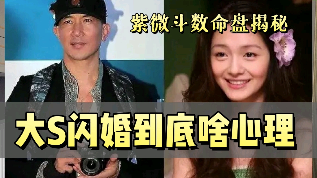 大S再次闪婚到底是啥心理?命盘全网最全分析,大s婚姻,事业,家庭,财富...