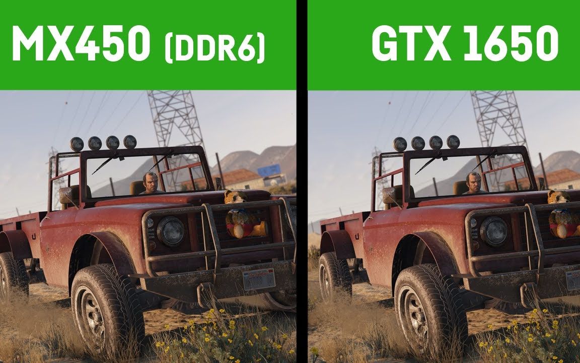 MX450(GDDR6)2G vs GTX 1650 4G 笔记本显卡对比(1080P分辨率...