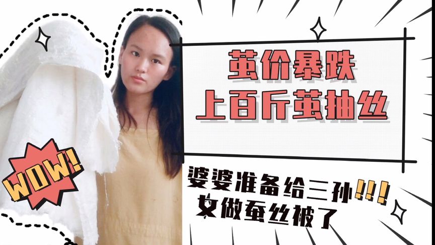 乡村妹子拿着上百斤蚕茧抽丝,抽出了二十八斤蚕丝,值不值得?