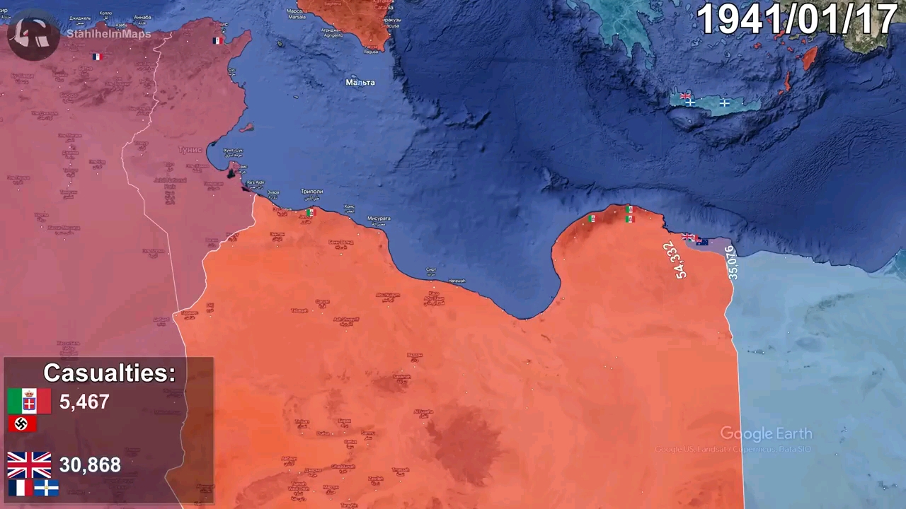 【历史地图】第二次世界大战北非战场