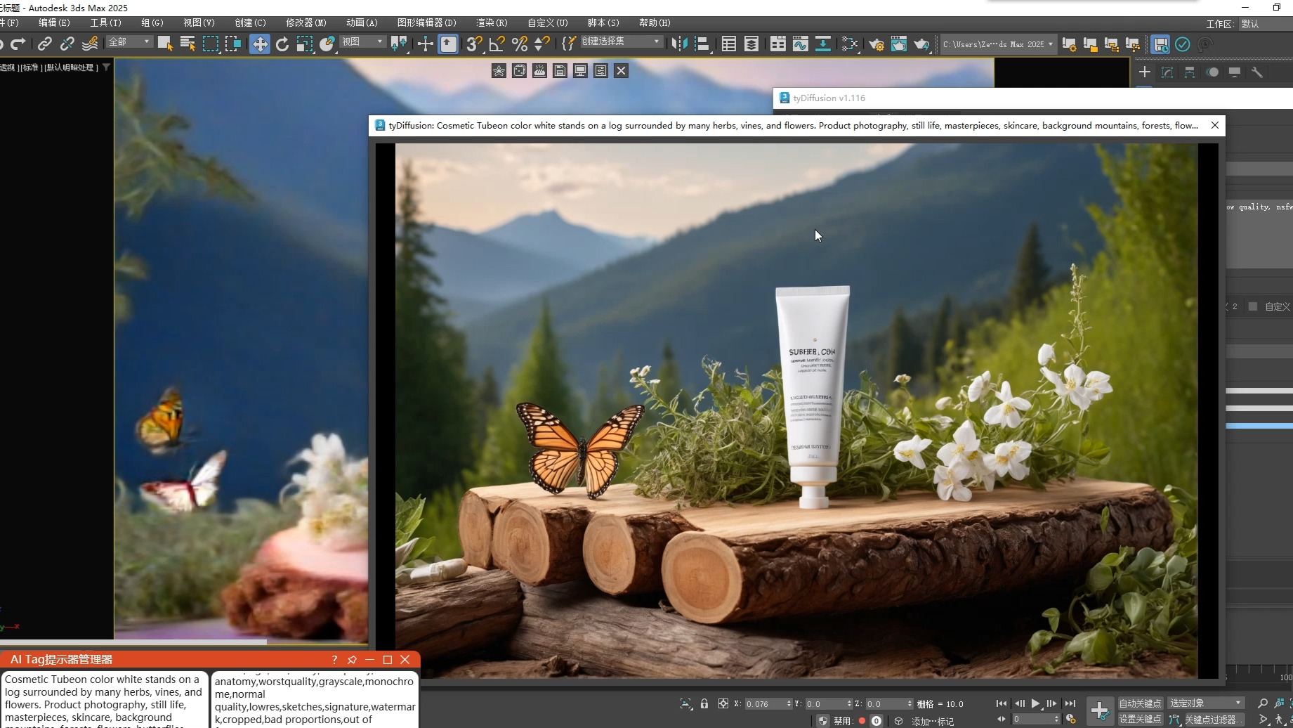 中文版|TYFLOW|TYDiffusion产品渲染测试
