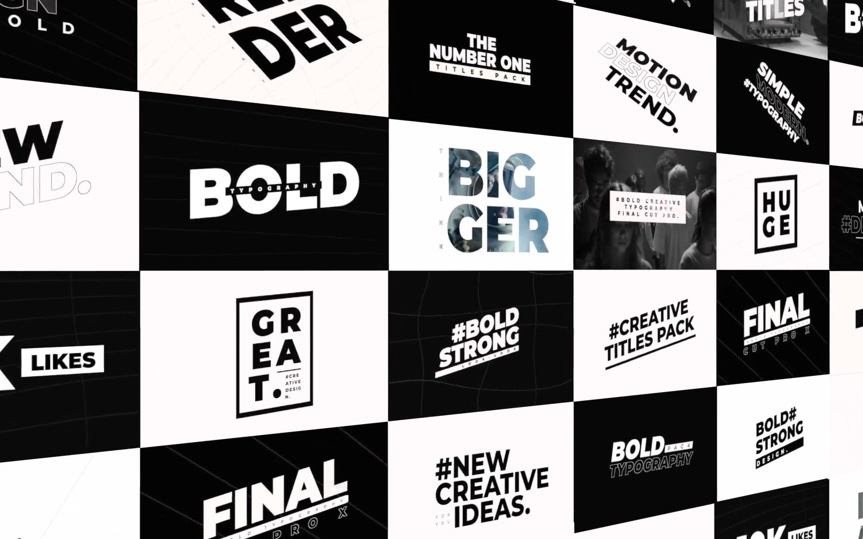 fcpx插件 25组流行加粗大标题文字排版动画 支持M1 Bold Titles