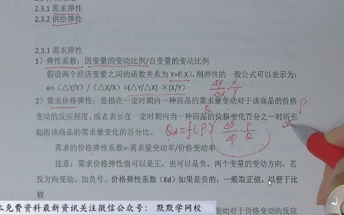 默默学江苏专转本经济学基础第2章2.3弹性理论
