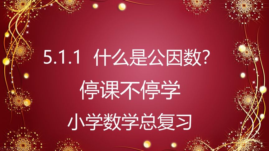 停课不停学,小学数学总复习,什么是公因数?