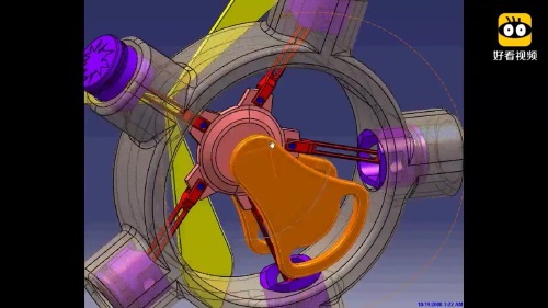 Catia设计的径向模拟引擎,运行原理很清晰