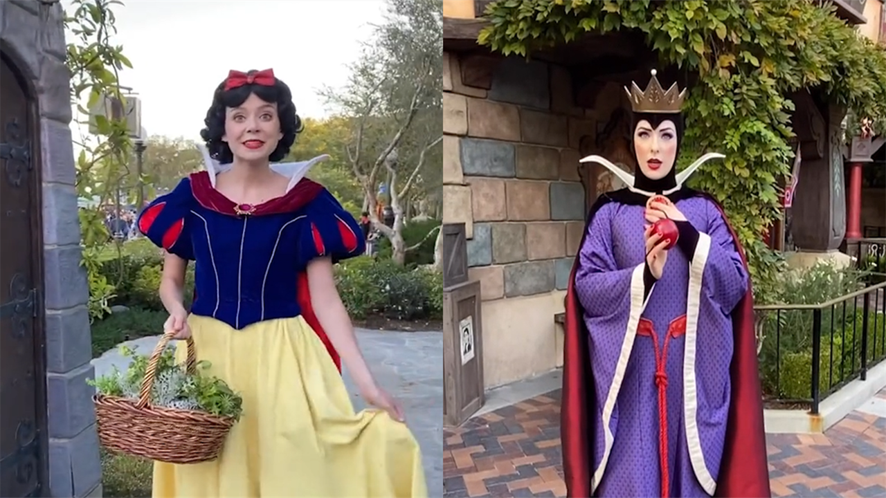 暖心!女子向迪士尼乐园公主们宣布怀孕的喜讯,毒皇后的反应亮了