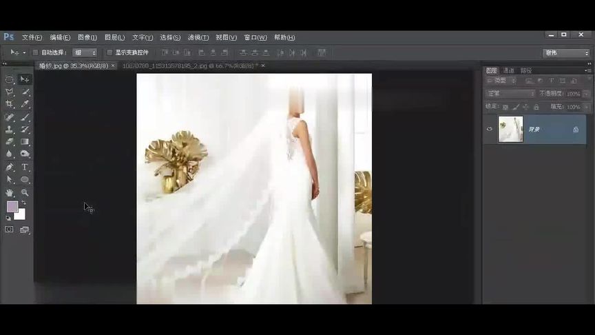 敬伟PS教程全集:第126讲,抠复杂背景的婚纱