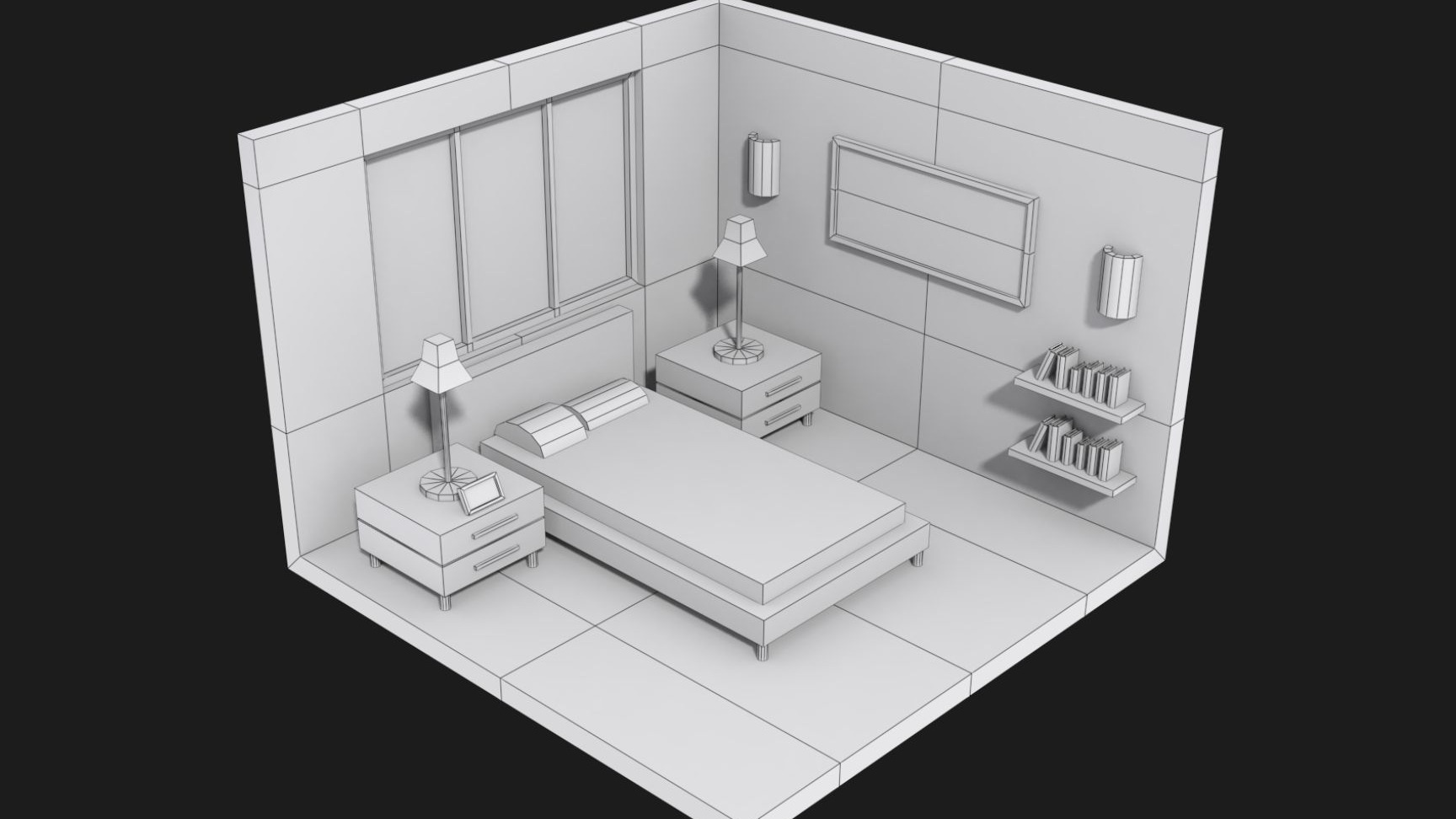 【3dmax场景建模】18分钟教会你迷你卧室建模,3dmax新手建模案例...