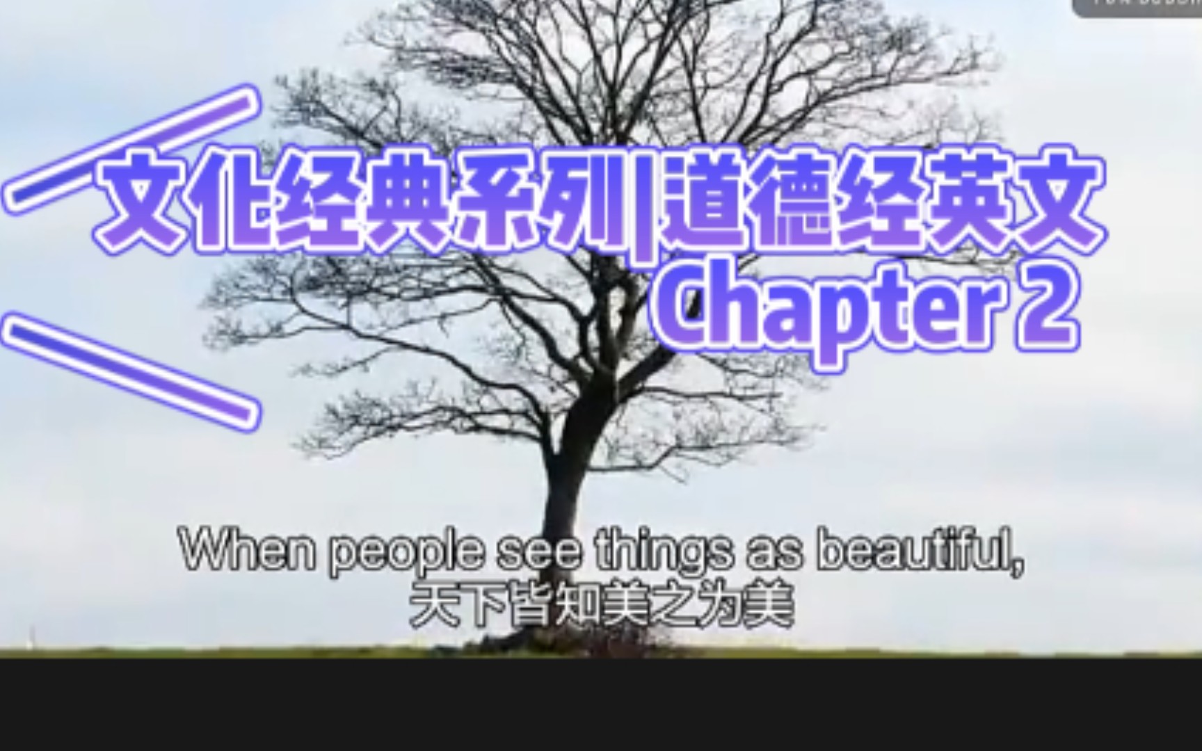 英语语料库|中华文明智慧|道德经|文化经典英文朗读|第二章