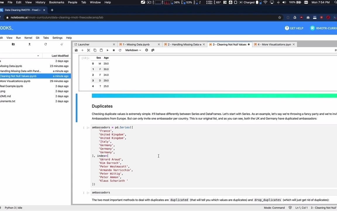 Data Cleaning Duplicates - Data Analysis with Python Course