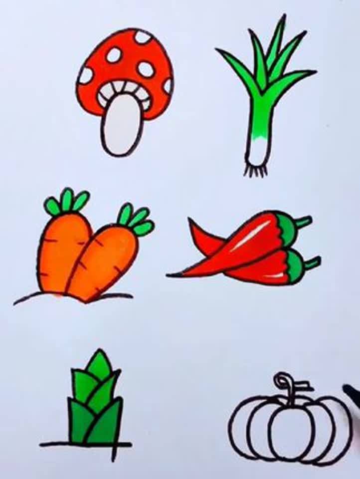 幼儿园数字简笔画~蔬菜