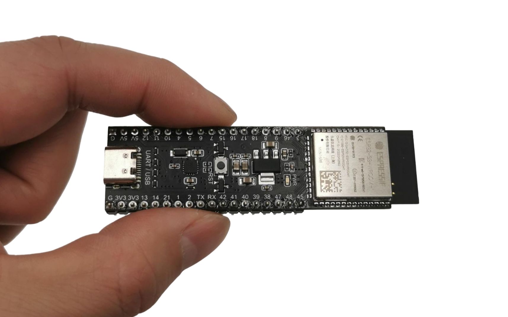 自制迷你尺寸ESP32-S3开发板-初次测试