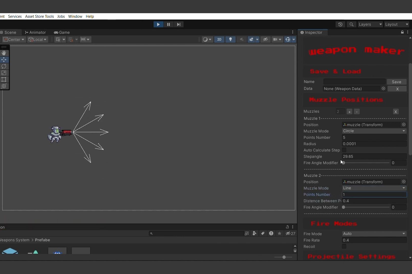 Unity插件 – 武器制作工具 2D Weapons Maker