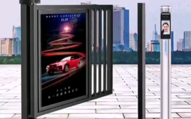 杭州电动广告门,小区门禁自动门,人脸识别刷卡系统人行通道门电动小...