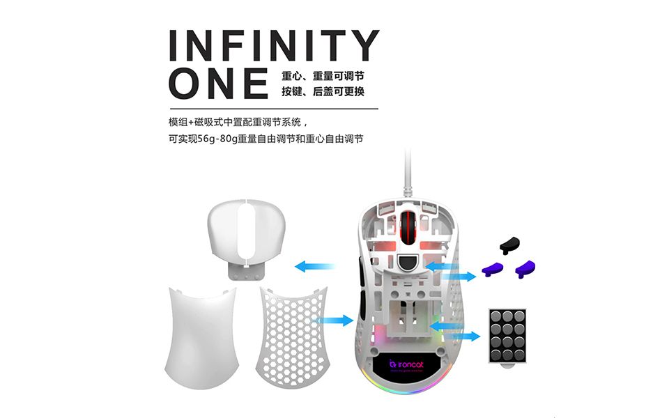 因科特IRONCAT2020旗舰级DIY电竞鼠标INFINITY ONE