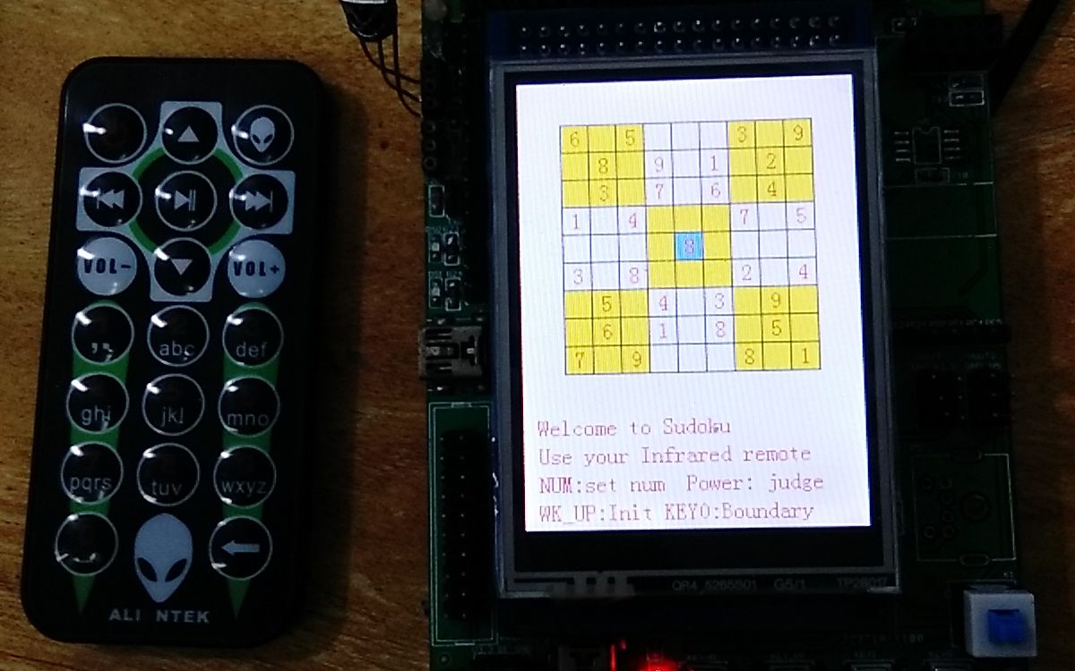 基于mini-STM32单片机设计STM32F103RCT6数独游戏-红外遥控数独...