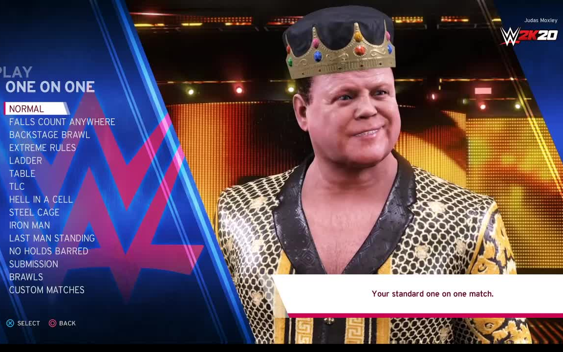 【马场信哲】wwe2k20基础教学2:界面翻译和模式讲解